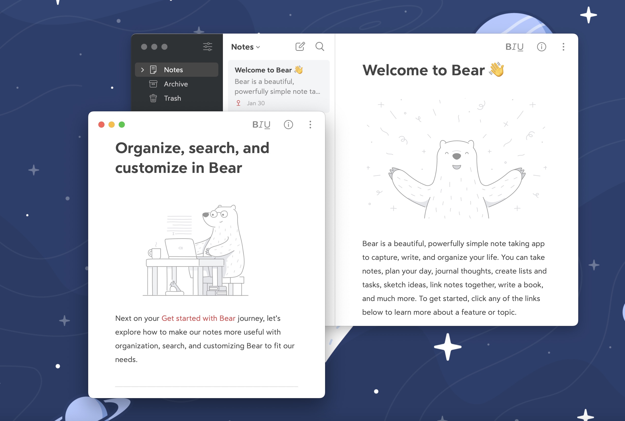 Open Bear Notes In Separate Windows